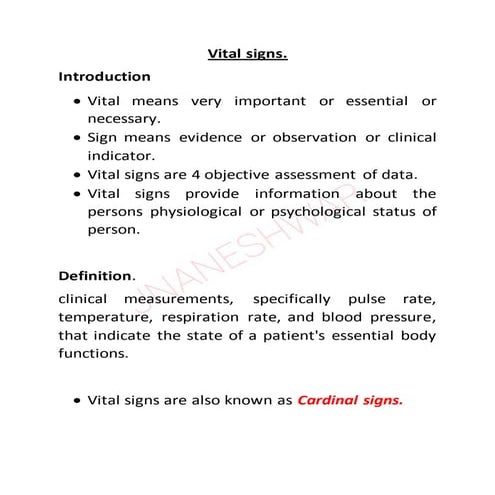 vital sign part 1 | DOCX