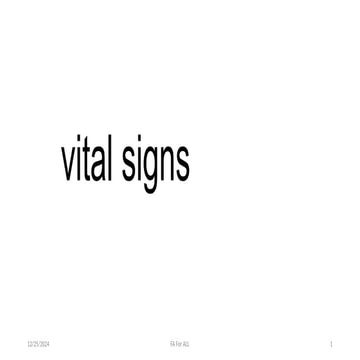 Vital signs for health science college students | PPT