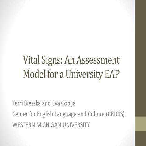 Vital Signs: An Assessment Model ppt mitesol 2015 | PPTX