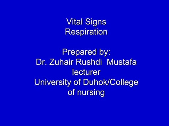 Respiration in vital signs, nursing foundation | PPTX | Lung and ...
