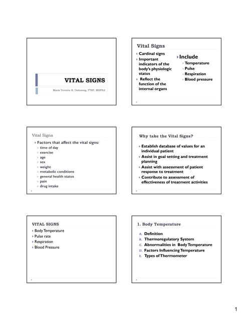 Assessment of Vital Signs | PPT