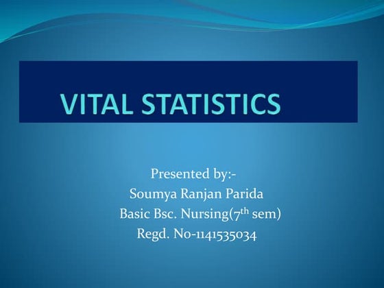 Vital Statistics - Uses and Importance's | PPT