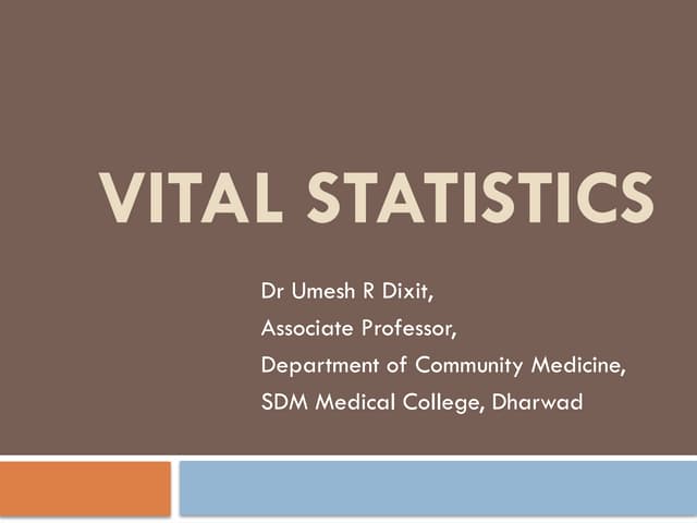 Vital Statistics - Uses and Importance's | PPT