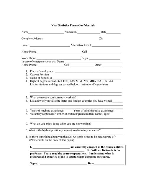 Application form for admission | PDF