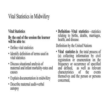 Vital Statistics in Midwifery, Bachelor of science in nursing (1).pptx