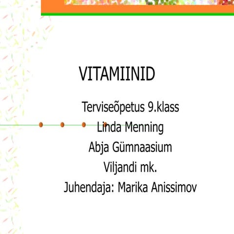Vitamiinid | PPT