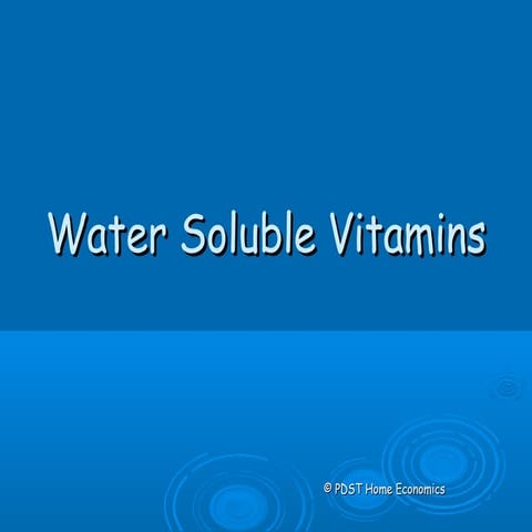 Vitamin water soluble | PPT