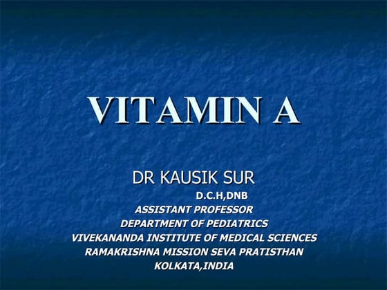 Vitamin A Deficiency & Eye | PPT