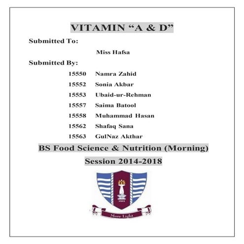 Vitamin A & D | DOCX