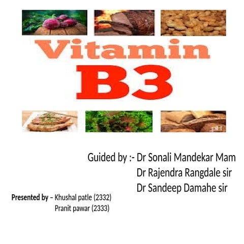 Vitamin B3.pptx Ayurveda Bams final year | PPTX