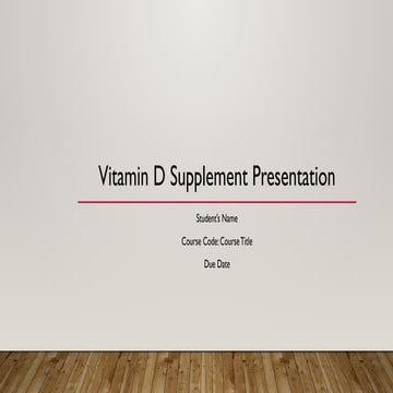 Vitamin D Supplement Presentation.pptx VDS | PPTX