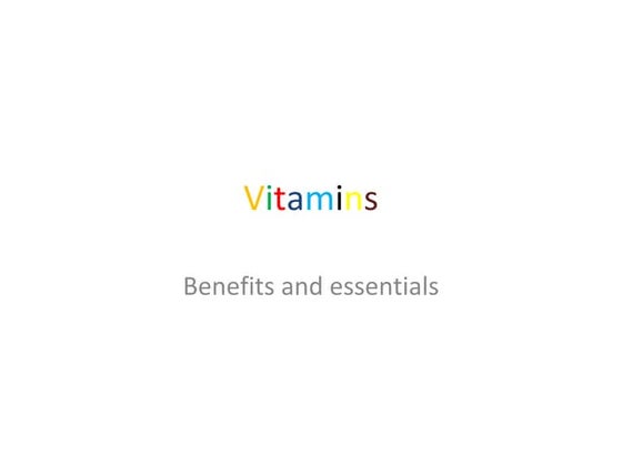 Water soluble vitamins | PPT | Nutrition | Healthy Living