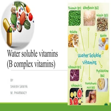 Water soluble vitamins-B complex vitamins(D. Pharmacy) | PPTX