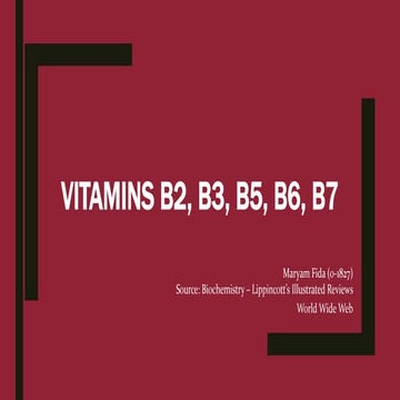 Vitamins b2, b3, b5, b6, b7 (Biochemistry – Lippincott’s Illustrated ...