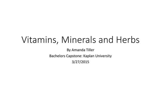 Vitamins and minerals | PPTX