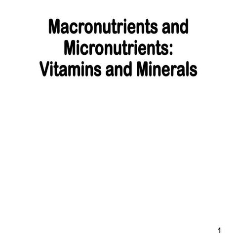 Vitamins and minerals | PPT