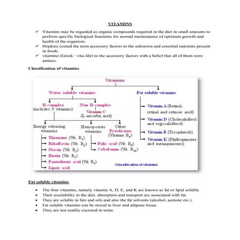Vitamins and Thier functions chemistry | PDF