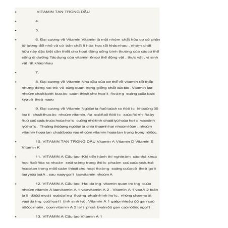 Vitamin tan trong dầu | DOC