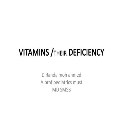 vitamin and their deficiency amd treatment | PPTX