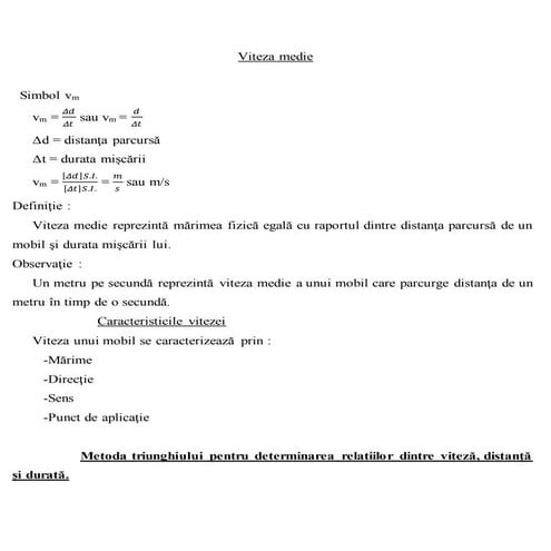 Viteza medie | DOCX