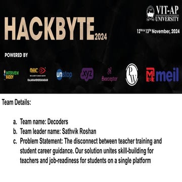 A presentation showing our project for our hackathon | PPTX