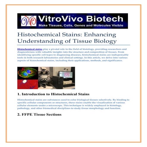 Histochemical Stains: Enhancing Understanding of Tissue Biology | PDF