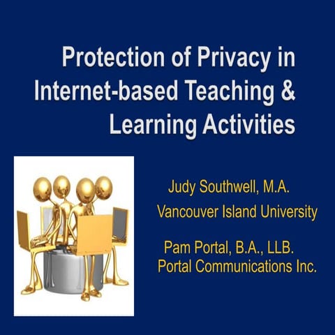 Protection of Privacy in Internet-based Teaching & Learning Activities ...