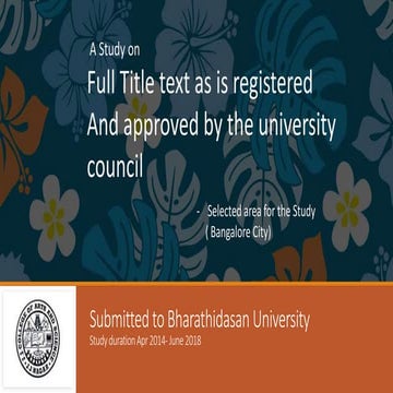 PH.D Synopsis / Viva templates | PPTX