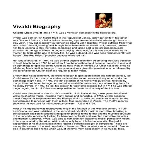 Vivaldi Biography | DOC