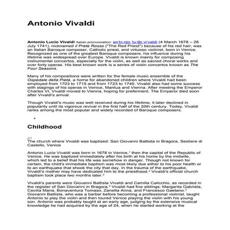 Antonio Vivaldi | PPT