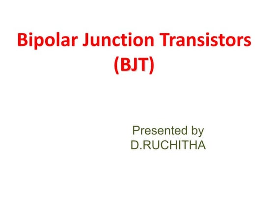 BJT Input and Output Characteristics in Common-Base Configuration | PPTX