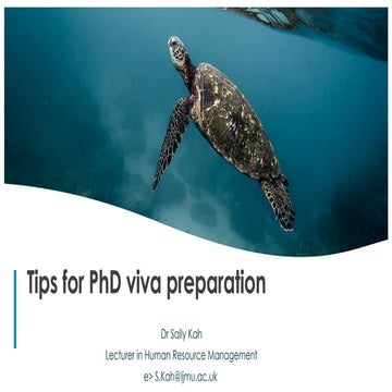 Tips for PhD viva preparation | PDF