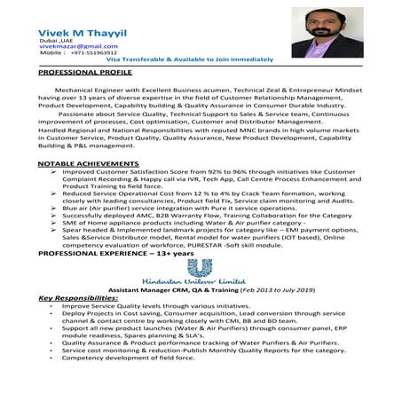 Vivek M Thayyil - cv | PDF