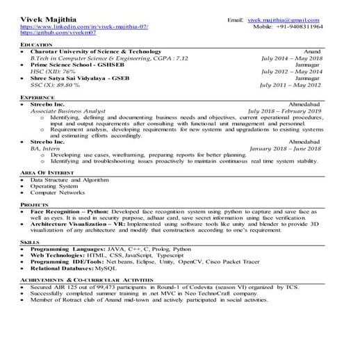Vivek_CV | PDF
