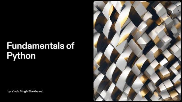 fundamental of python --- vivek singh shekawat | PPT fundamental of python --- vivek singh shekawat | PPT