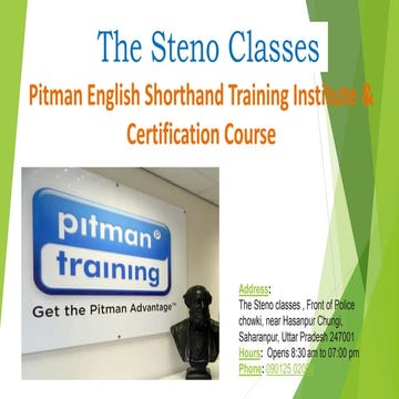 Pitman Shorthand Language Training Institute & Typing Centre | PPTX