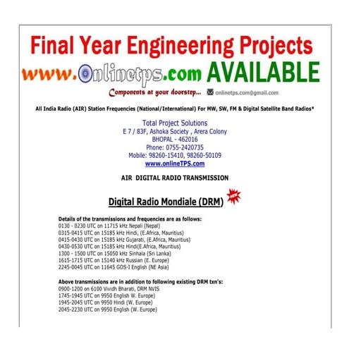 Vividh bharati akashvani sangeet all india radio (air) digital radio mondiale (drm) station ...