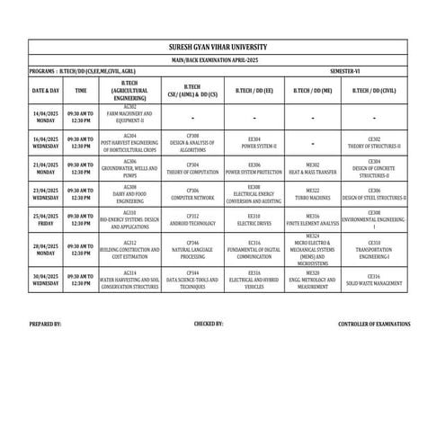 Time Table.pdfhshsbshzjxbxgxhjdhdhdjdiekdjfufjrjekdmd | PDF