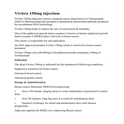 Vivitra 150mg injection | PDF