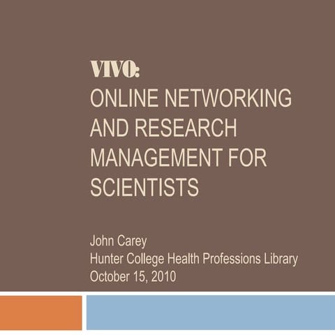 VIVO: A Community-driven Research Information Management System ...