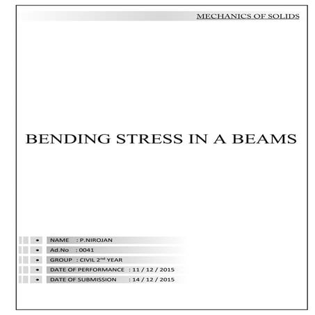Deflection of curved beam |Strength of Material Laboratory | PDF