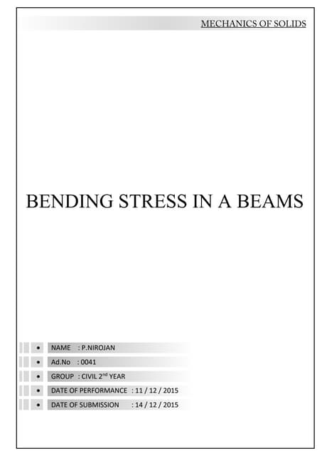 lab report structure continuous beam | PDF