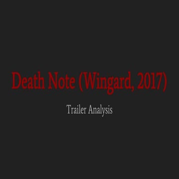Trailer Analysis - Death Note | PPT