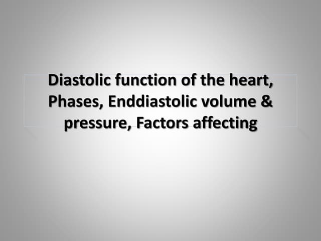 Left ventricular diastolic dysfunction in echocardiography | PPTX