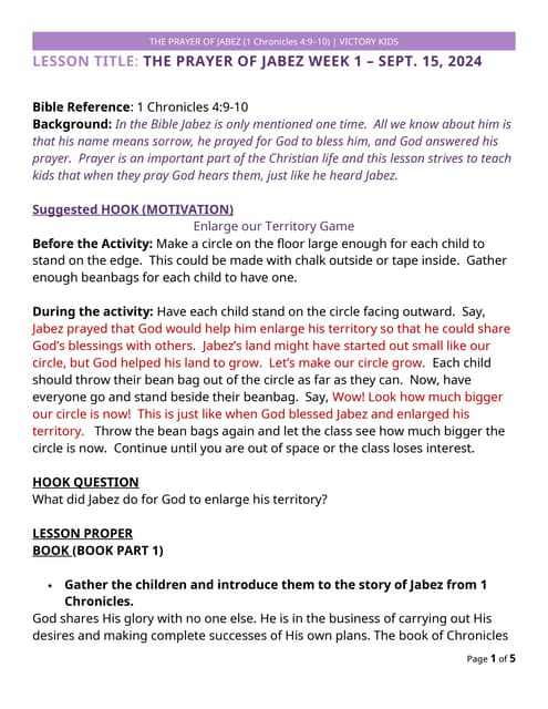 Prayer of Jabez | PDF