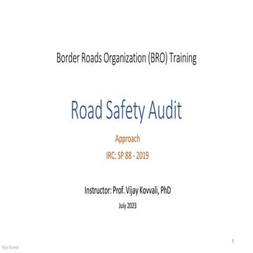 Road Safety Audit Approach as per IRC code | PPTX