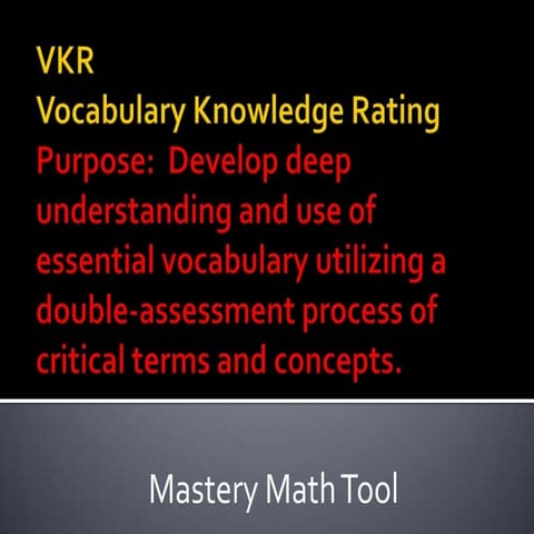 Vocabulary Knowledge Rating | PPTX