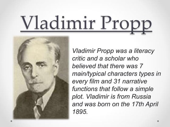 Vladimir Propp’s theory of characters | PPTX