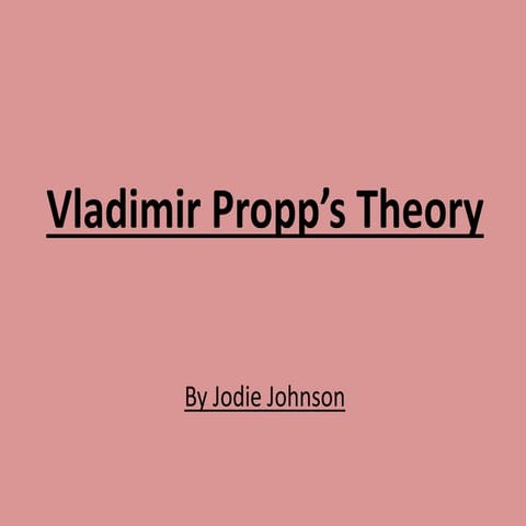 Vladimir Propp's Theory | PPT