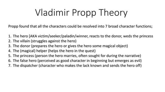 Vladimir Propp’s theory of characters | PPTX